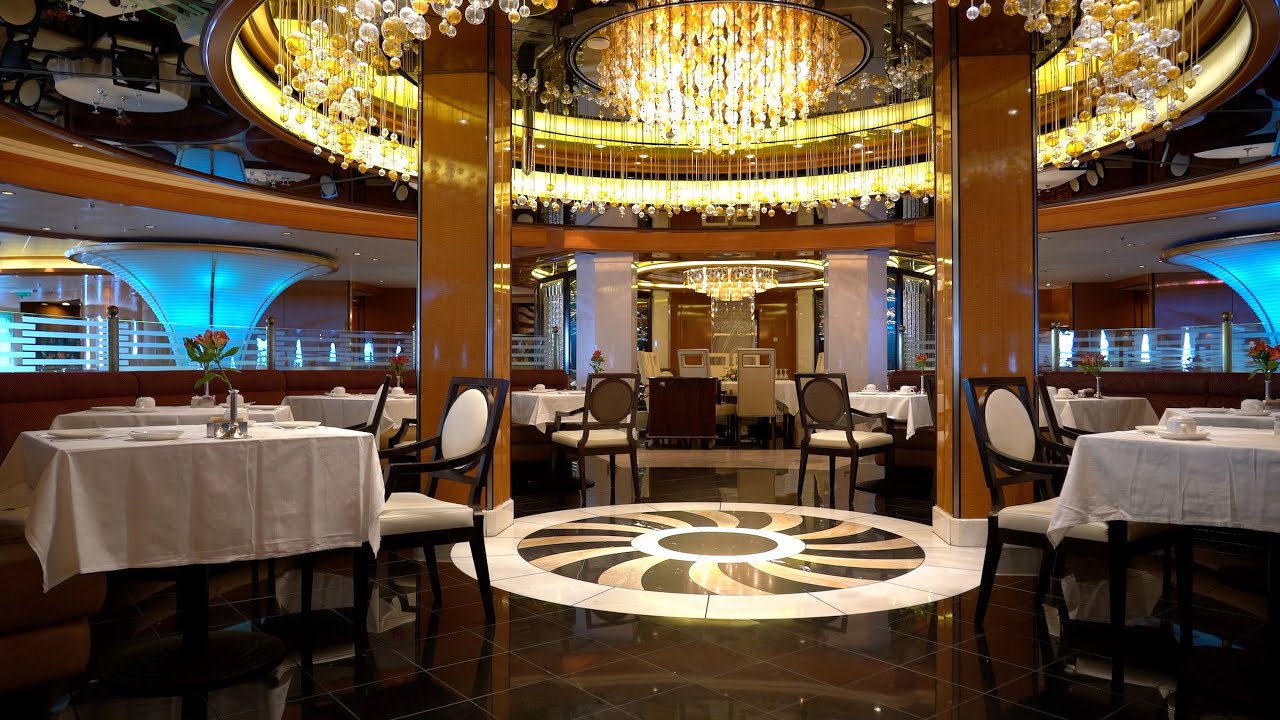 A Royal Princess dining room and nautical-themed bar. - YouTube