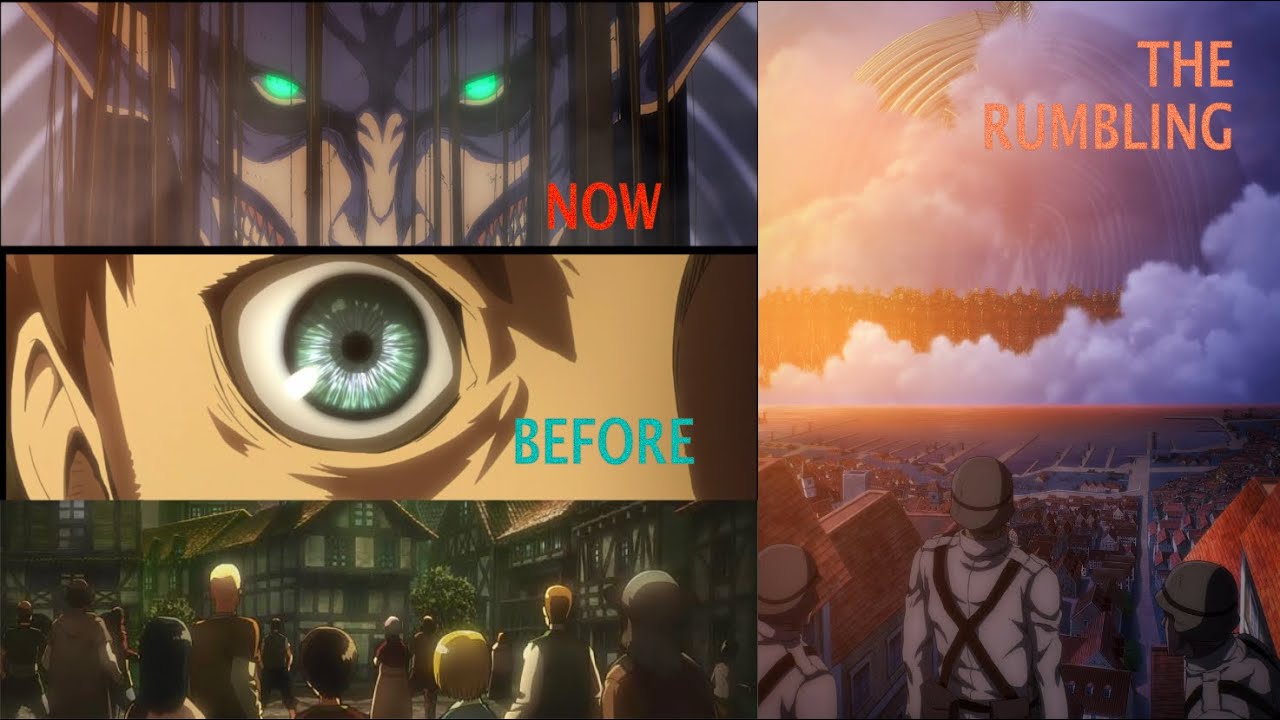 Eren Ep 1, 2 and 87 | The Rumbling parallels- Eren arrives at marley ...