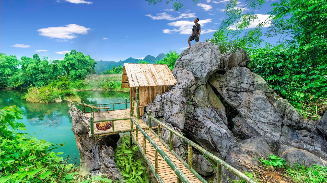 100 Days Build A House On A Cliff To Avoid Heavy Rain With A Million ...