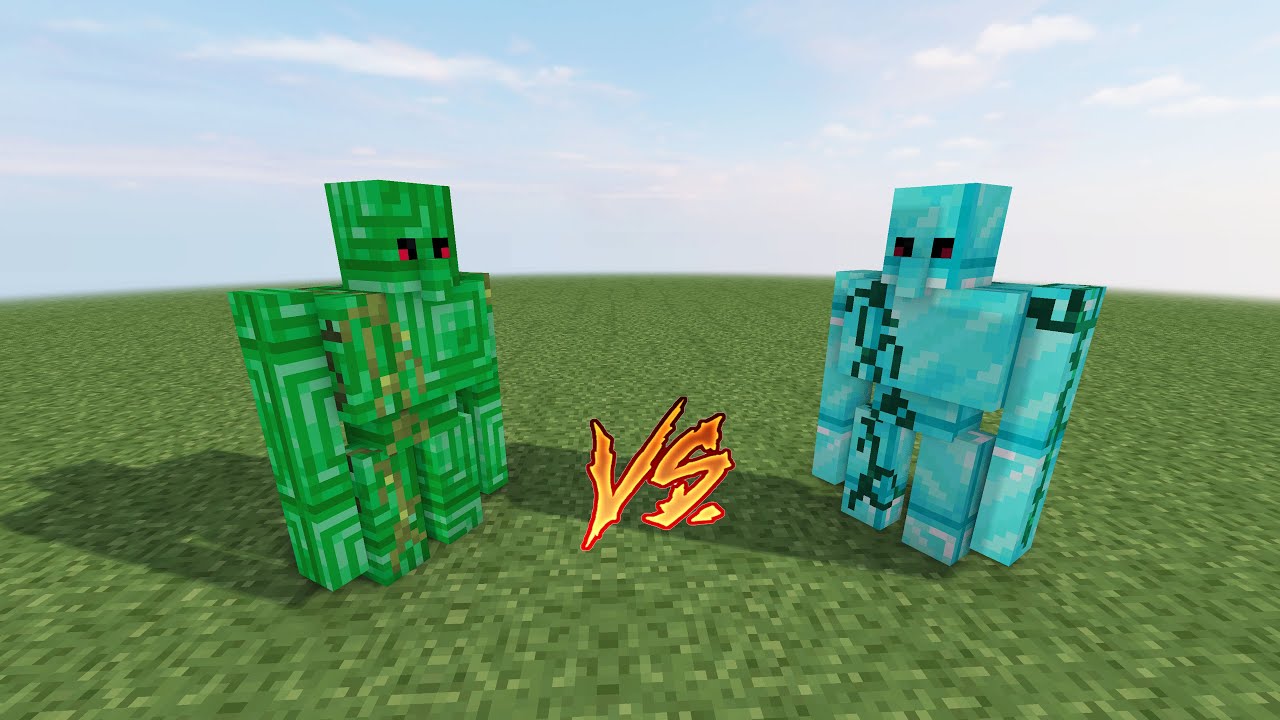 Emerald Golem vs Diamond Golem in Minecraft - YouTube