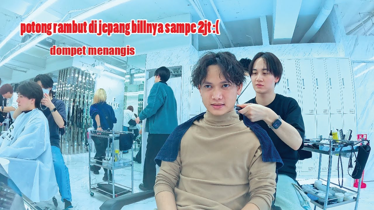 potong rambut di salon jepang muka jadi 1000% ganteng max haha - YouTube