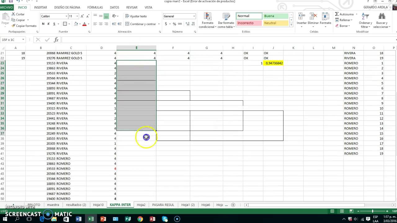 Kappa de Cohen y Kappa de Fleiss usando excel - YouTube