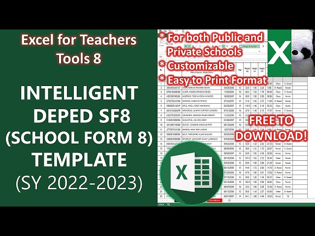 INTELLIGENT DEPED SCHOOL FORM (SF8) TEMPLATE SY 2022-2023, 44% OFF