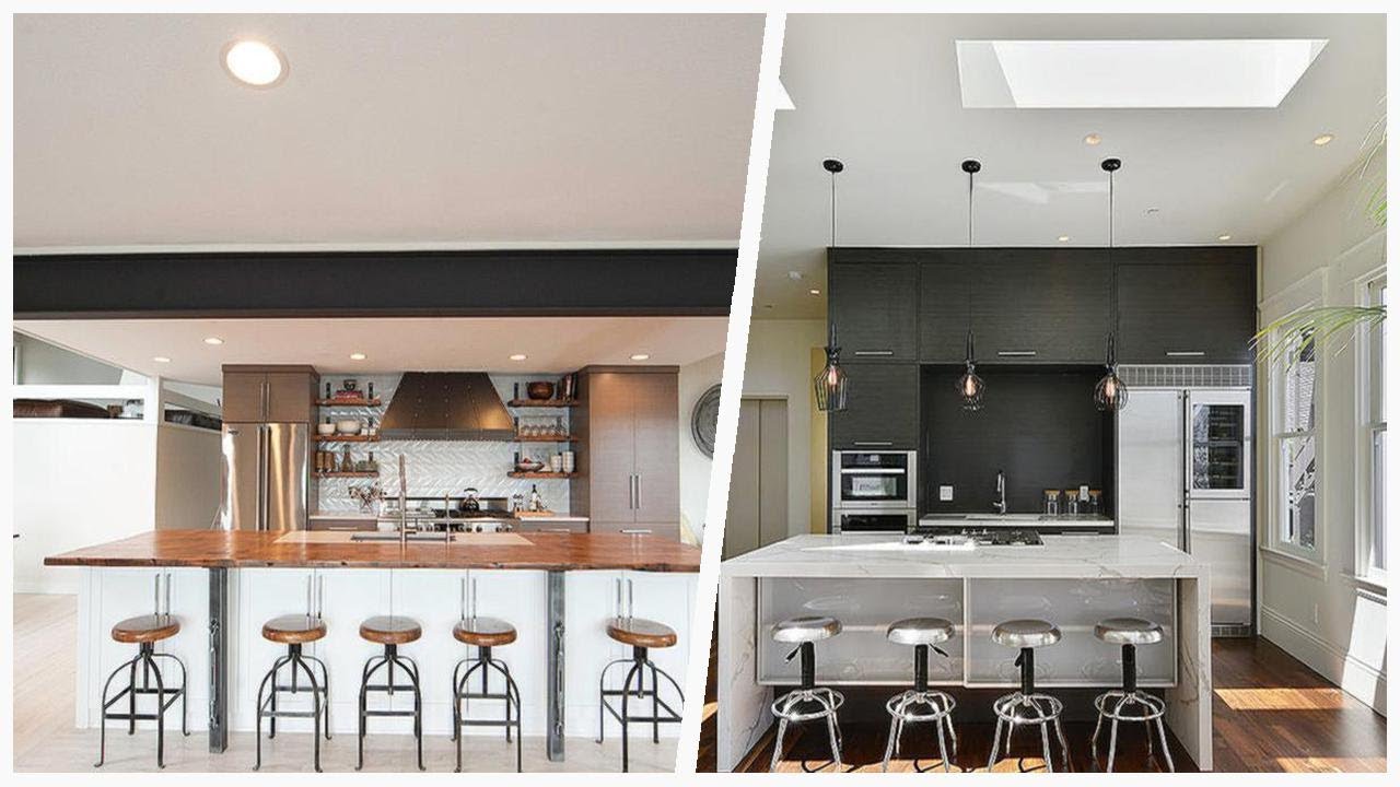 75 Single-wall Kitchen With An Island Design Ideas You'll Love 🟡 - YouTube