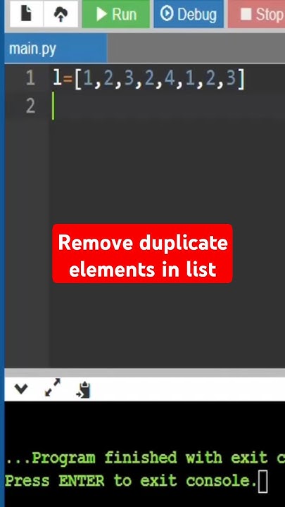remove duplicate elements short cut in list #python #shorts #coding #interview #viral #duplicate ...
