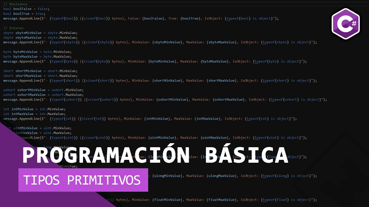 Fundamentos de la POO en C# - Programación básica: Tipos primitivos ...