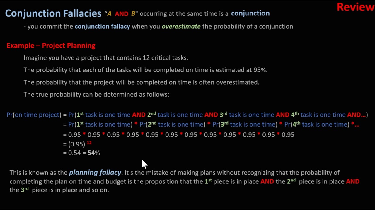 Conjuction and Disjunction Fallacies - YouTube