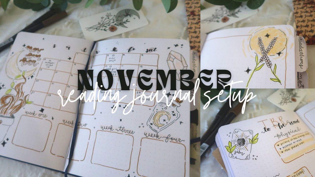 november reading journal set up 📖🌱 ll BUJO WITH ME - book bujo ...