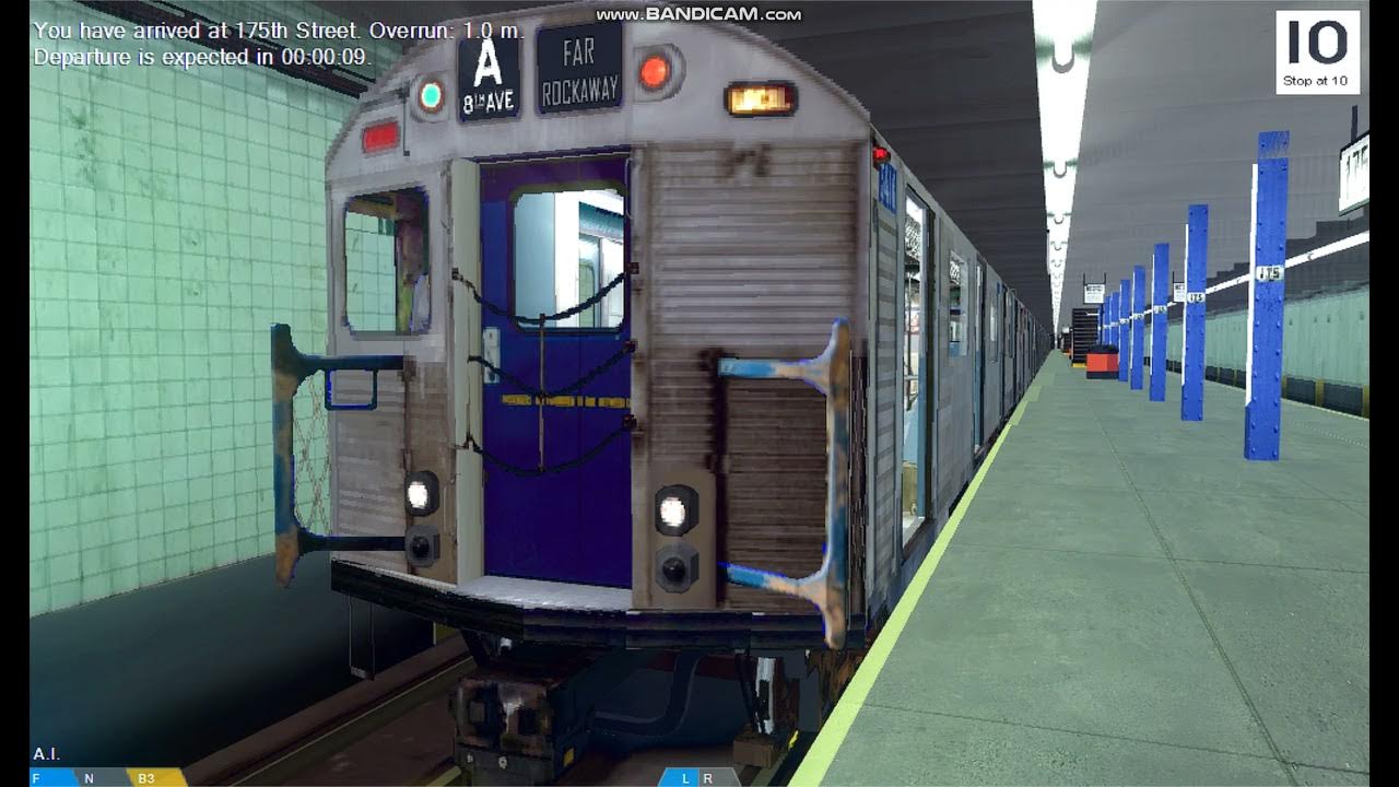 Openbve 1964 R32 pre goh a train arriving and departing at 175th street 1972 with DVD effect ...
