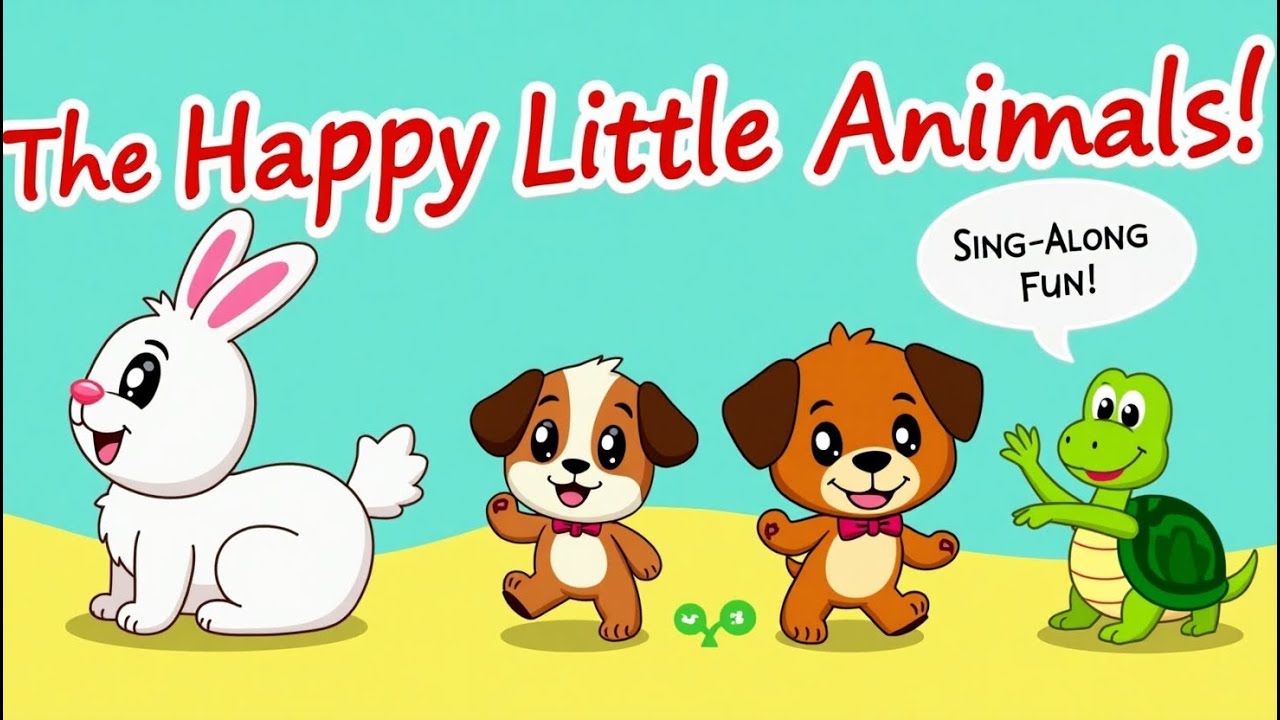 The Happy Little Animals - Sing Along Fun! 🎶🐰🐶🐢 | Children's Cartoon ...
