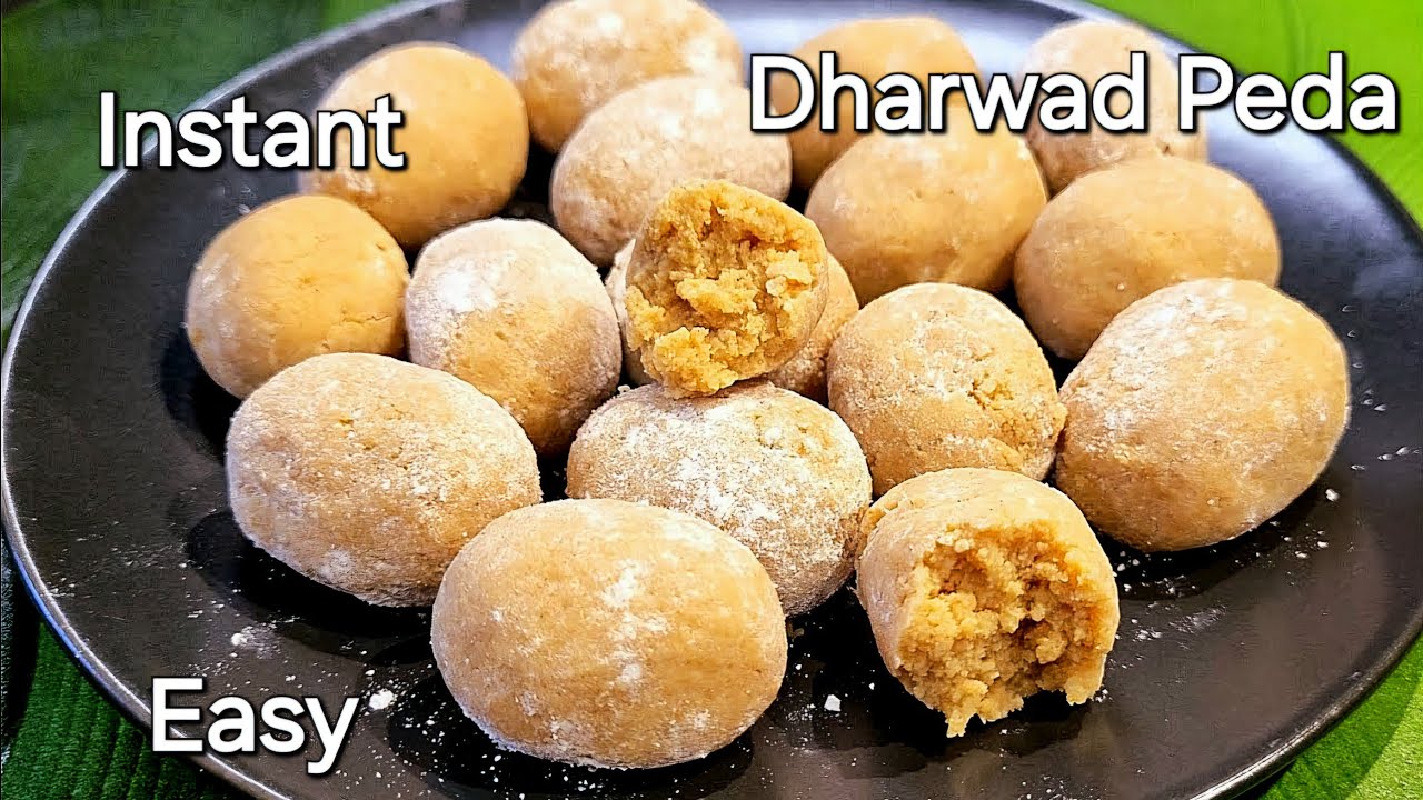 Instant Dharwad Peda Recipe | Perfect Milk Powder Dharwad Peda #diwali ...