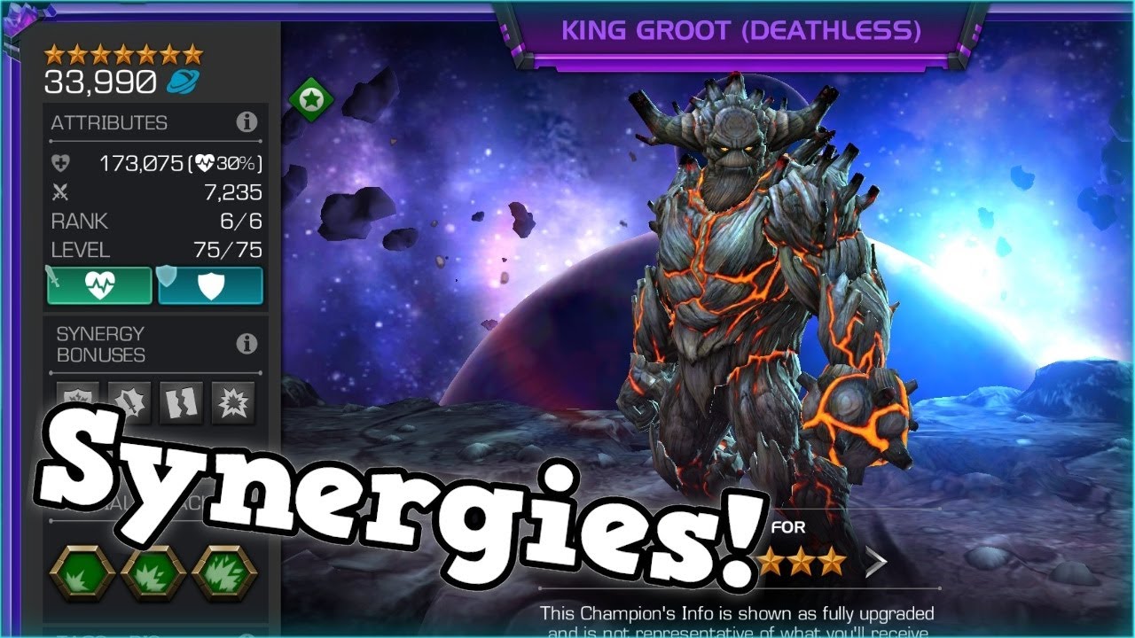 Deathless King Groot Synergies Revealed! | Marvel Contest of Champions ...
