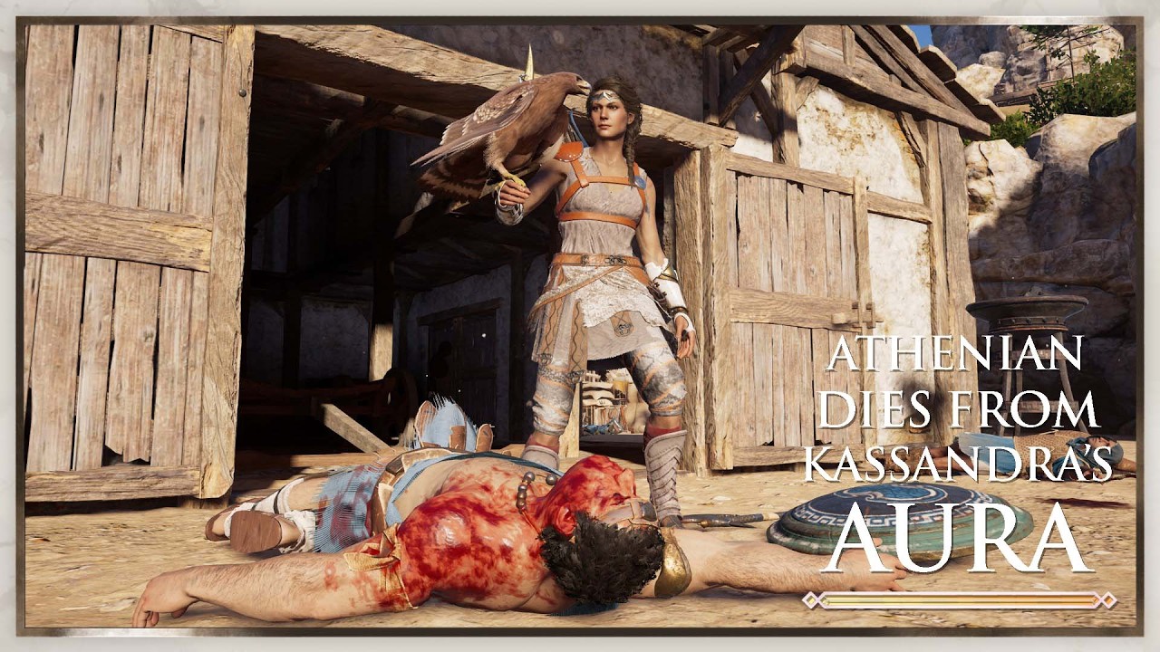 Athenian brute drops dead at the sight of Kassandra | Assassin's Creed ...