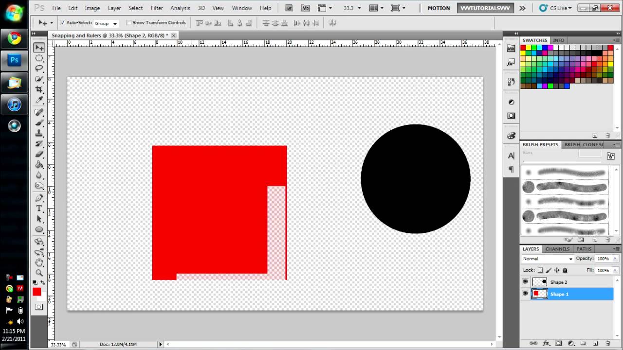 Photoshop Ep 7. How to Use Rulers and Snapping - YouTube