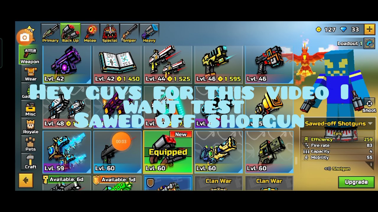 test sawed off shotguns || pixel gun 3D - YouTube