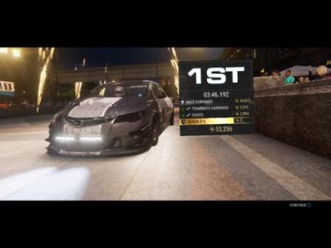 GRID civic FD2 time attack car career qualification lap and race - YouTube