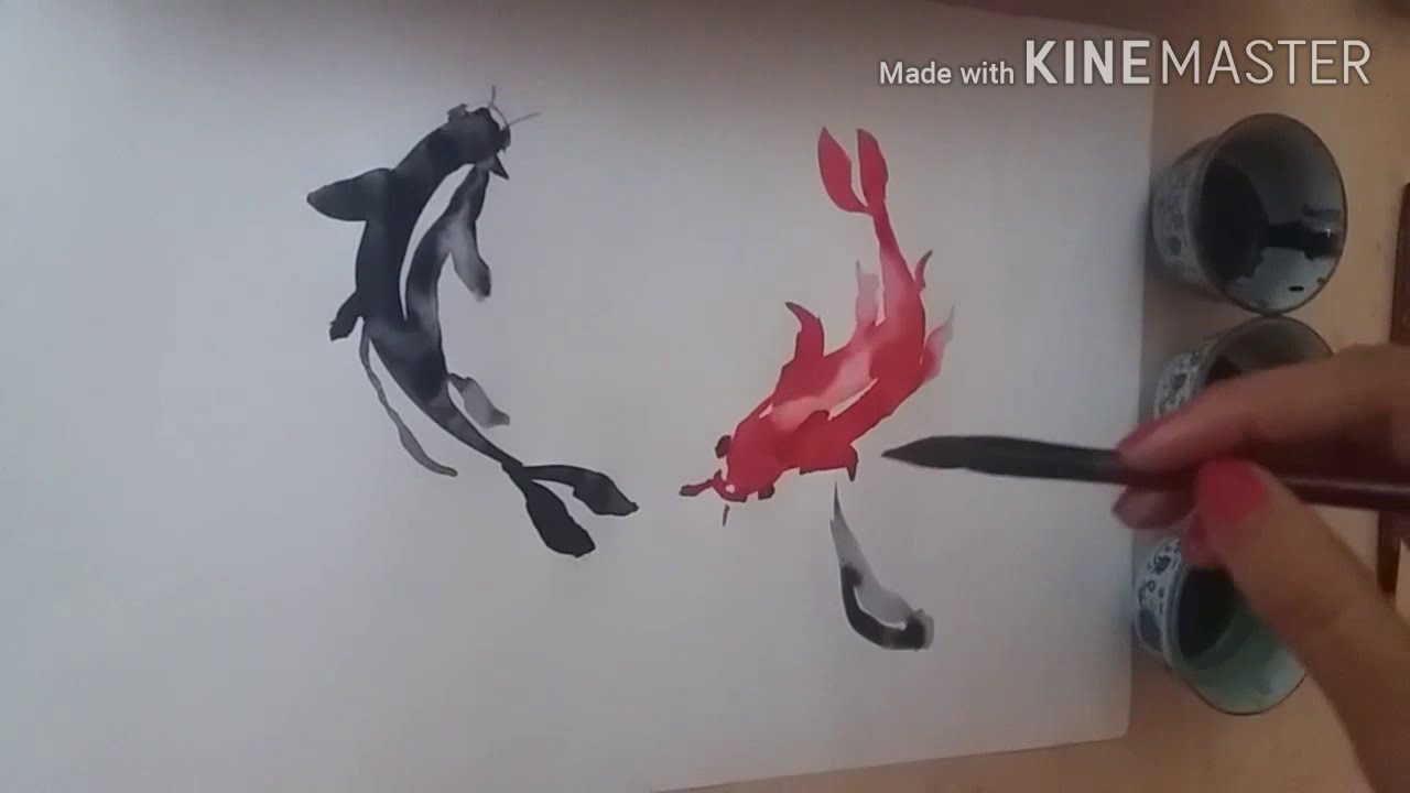 Chinese ink painting: making Koi fish . Lesson for senior students ...