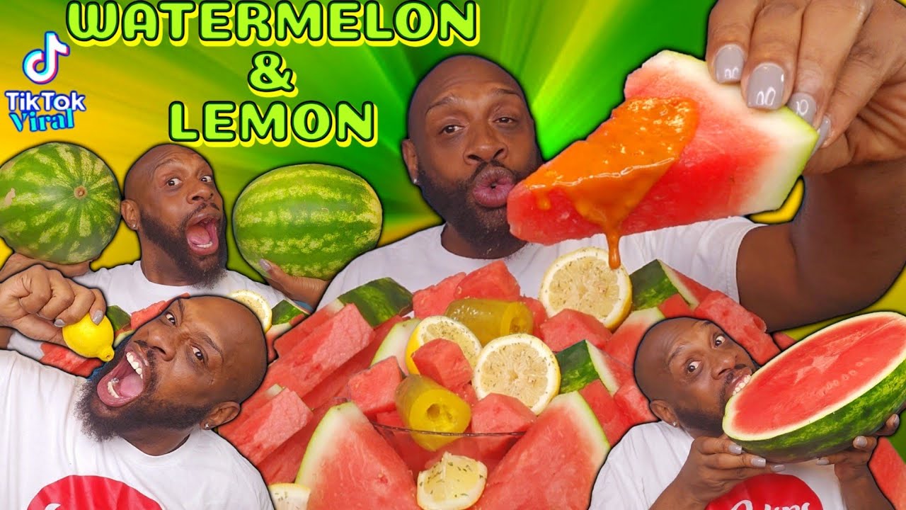 VIRAL TIKTOK WATERMELON & LEMON | MUKBANG | WATERMELON & LLIPS HOTSAUCE ...