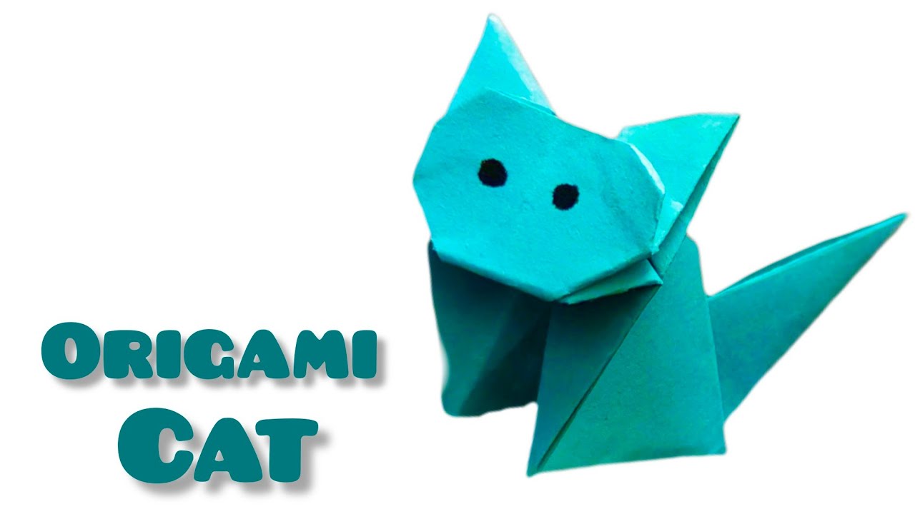 Cute Color Paper Origami Cat | Easy Paper Cat Craft | Kids Craft Ideas ...