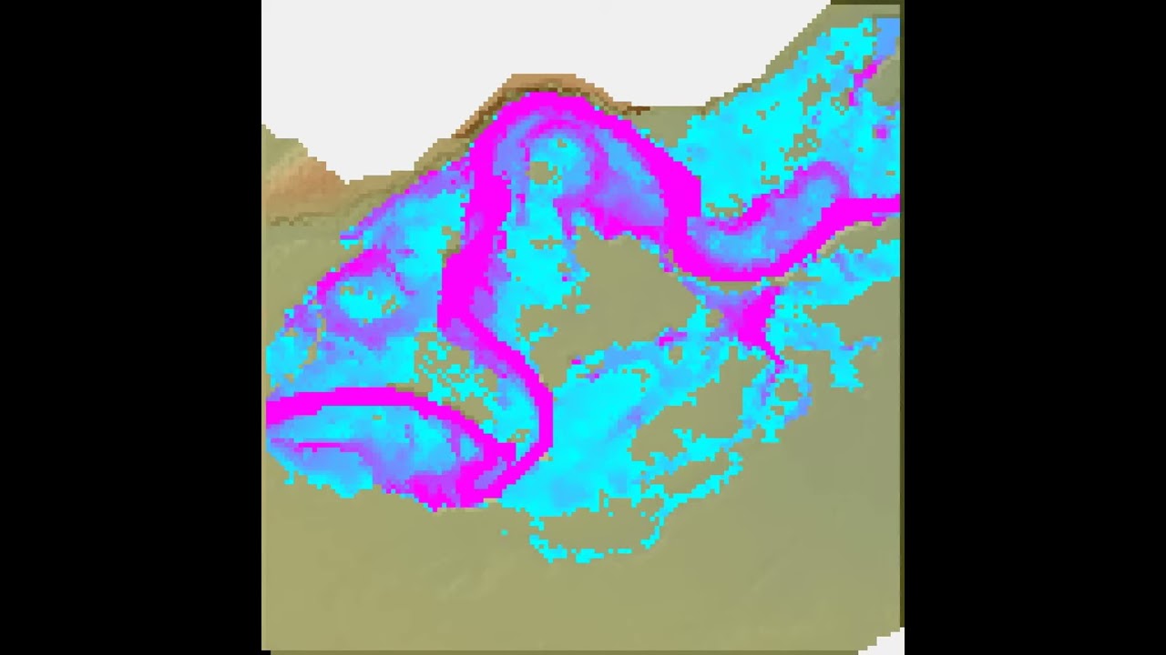 CAESAR hydrodynamic model 300 cumec flood through Caersws - YouTube
