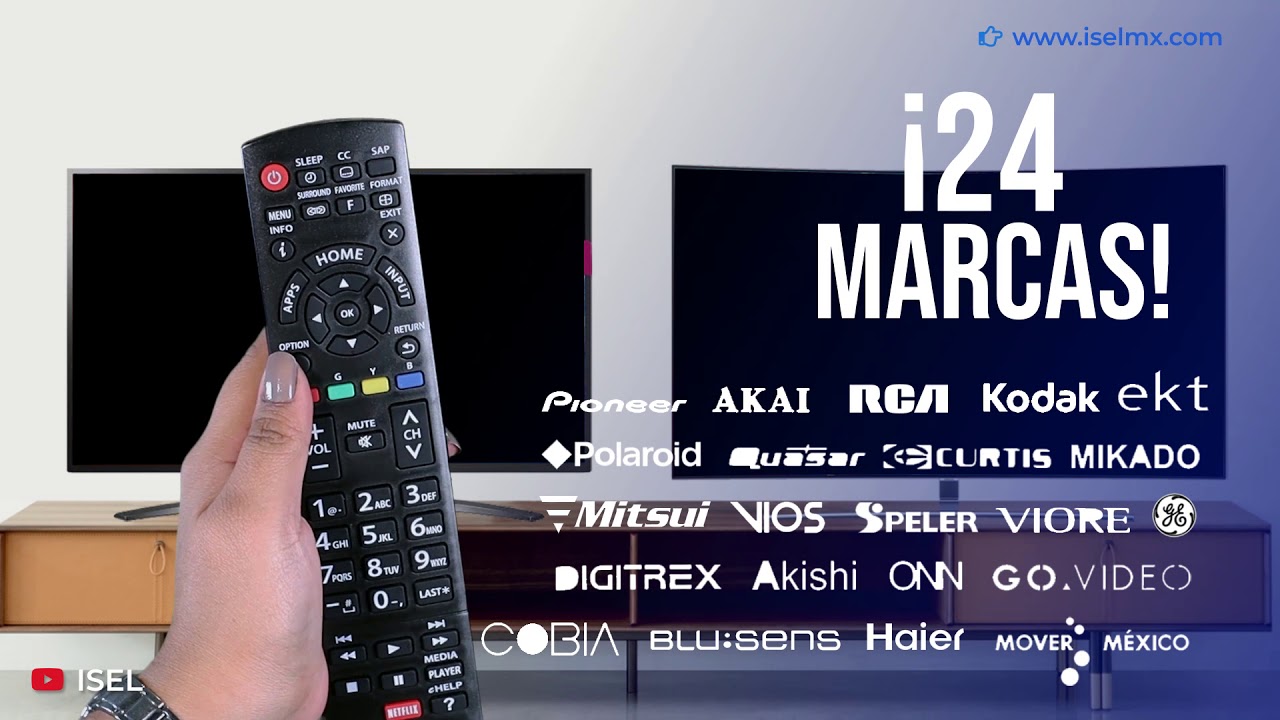 Control Remoto ISEL 49T-24E 24 en 1 sin programar - YouTube