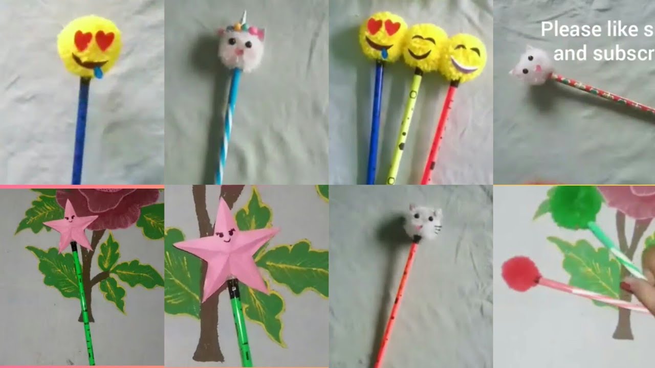 6 DIY's / diy pencils / pencil decor ideas - craft ideas - YouTube