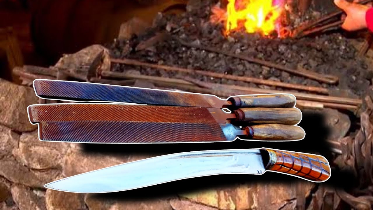 KNIFE MAKING - FORGING A SUPER SHARP KNIFE FROM RUSTY FILE #knifemaking ...