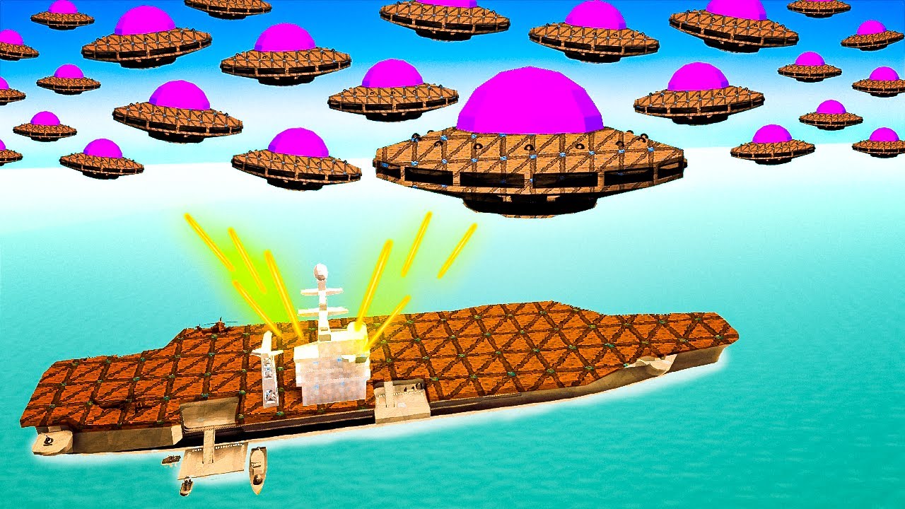 Aircraft Carrier vs Endless ALIEN INVASION in Forts! - YouTube
