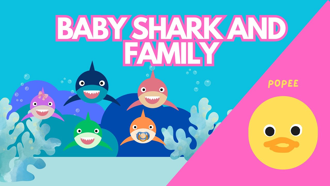 Baby Shark And Family In The Ocean I POPEE Learning I Nursery Song For ...