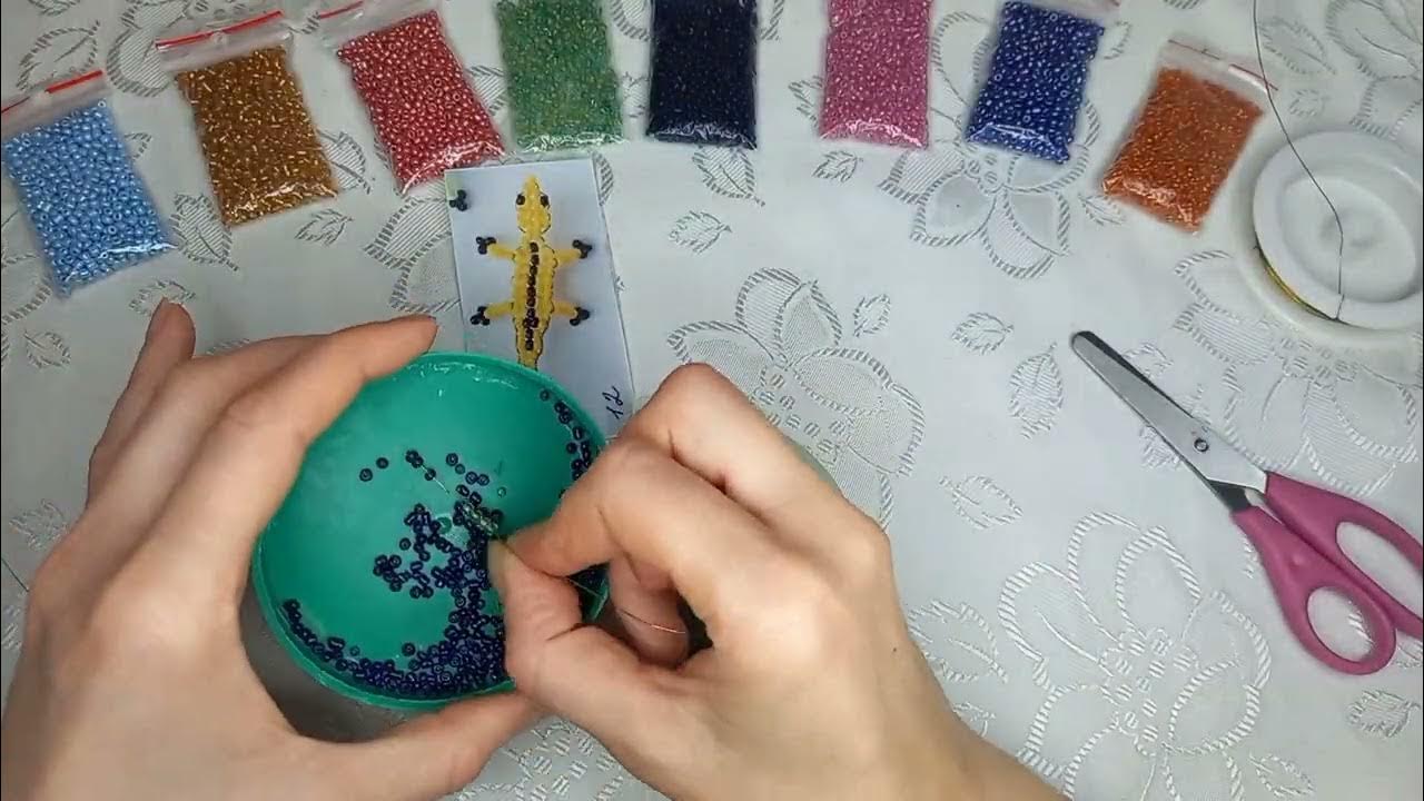 Ящірка з бісеру Плоскі фігурки з бісеру Паралельне плетіння Youtube