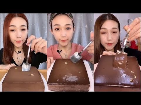 ASMR CHOCOLATE MOUSSE CAKE (WHOLE CAKE) MUKBANG | KWAI EATING SHOW | 먹방 | CHINESE DESSERT