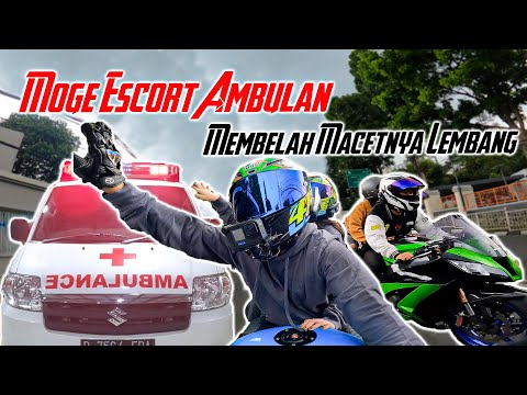 Duo Bucin Escort Ambulan Pake Moge - Membelah Kemacetan Lembang | CBR1000 ZX10R GSX1000