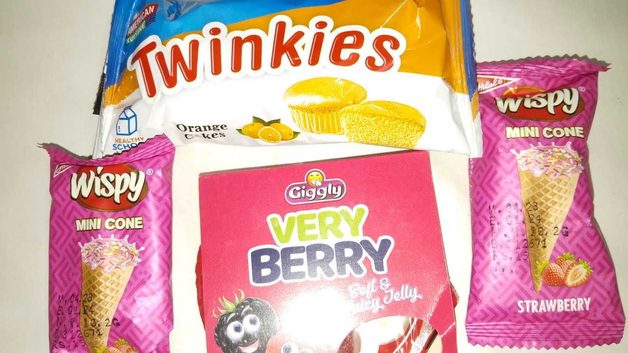 ASMR relaxing video |Twinkies orange Cake 🍰,wispy mini cone & very ...