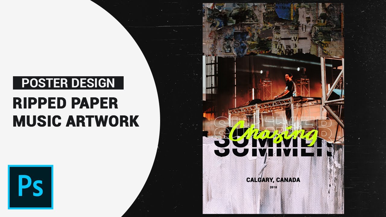 How to Create Ripped Paper Music Artwork - Tutorial Photoshop CC 2020 ...