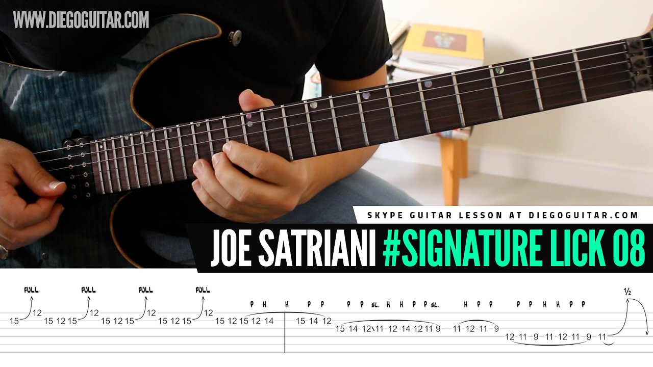 Joe Satriani Signature Lick 08 E Pentatonic Dorian Bending Legato - YouTube