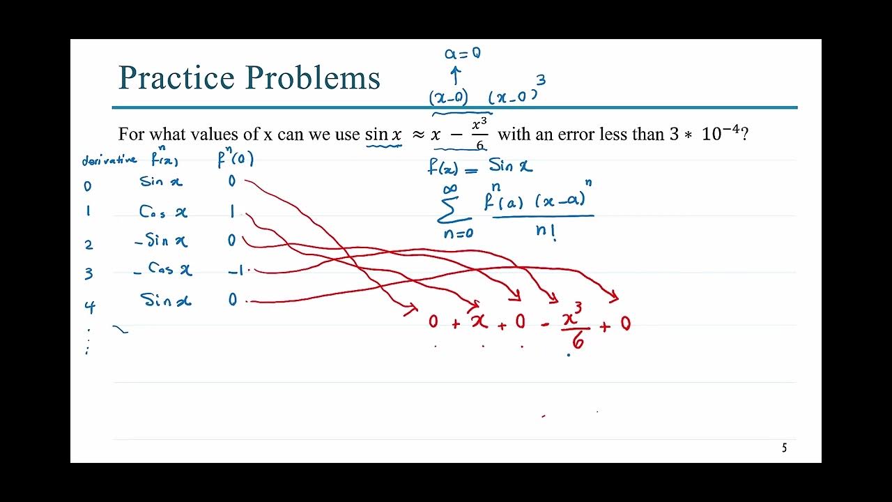Taylor series of sin error (Method 2) - YouTube