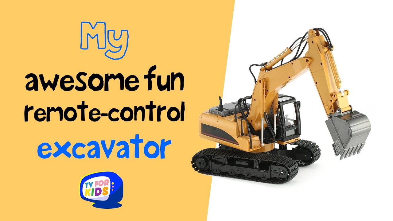 My awesome fun remote-control excavator toy for kids - YouTube