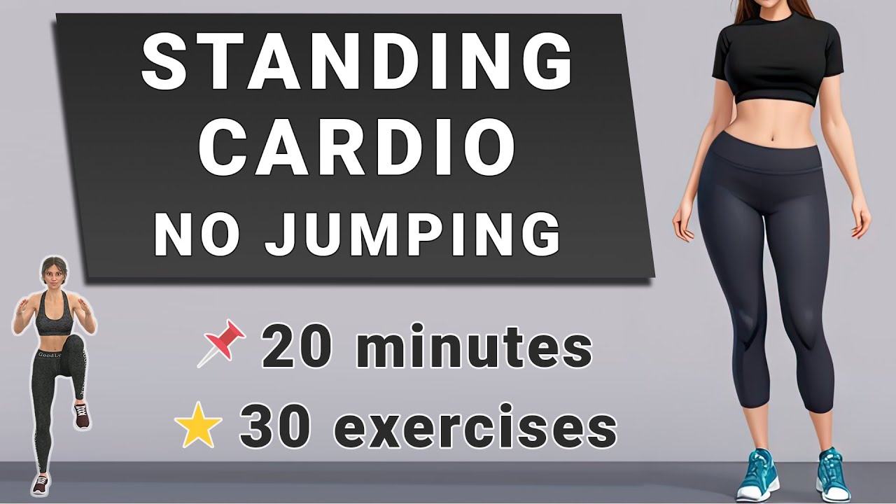 20 min BEGINNER STANDING CARDIO Workout🔥 No Jumping & No Squats & No ...