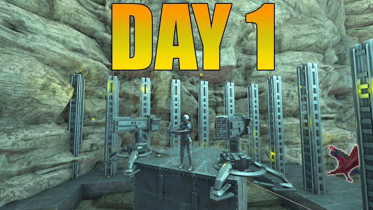 SOLO Claiming Center Crouch Bear Cave Day 1! | Ark PvP - YouTube