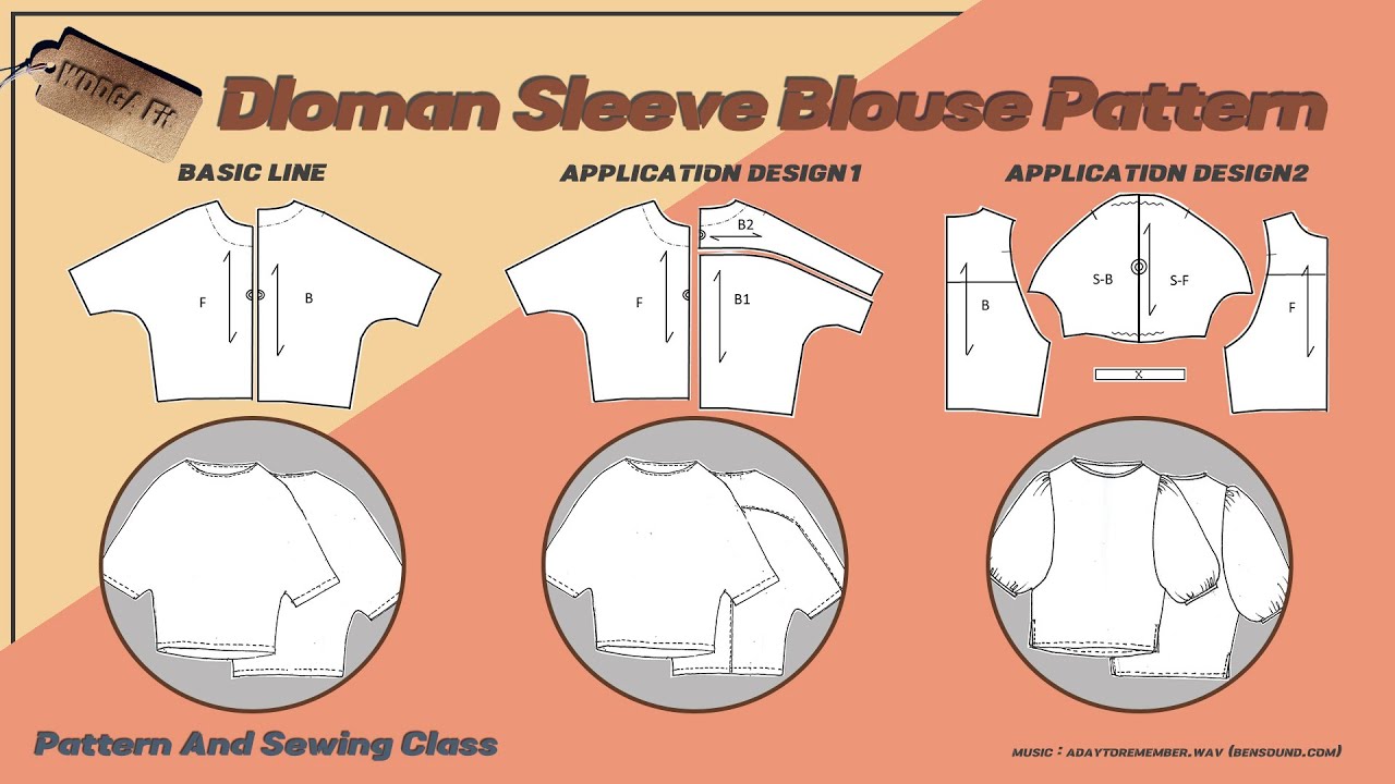 [Pattern] Dolman Sleeve Blouse(Dolman Sleeve T-shirt, Dolman Sleeve, 돌먼 ...