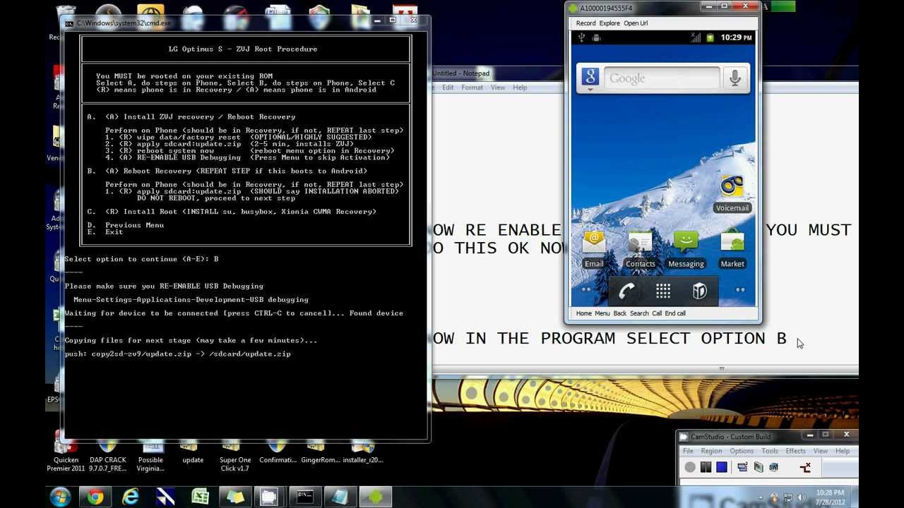 How to root Lg Optimus S on ZVJ - YouTube