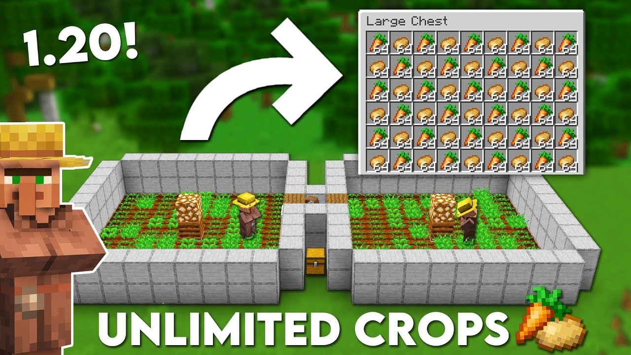 Minecraft Villager AFK Crop Farm 1.20 Tutorial - Wheat Carrot Potato ...