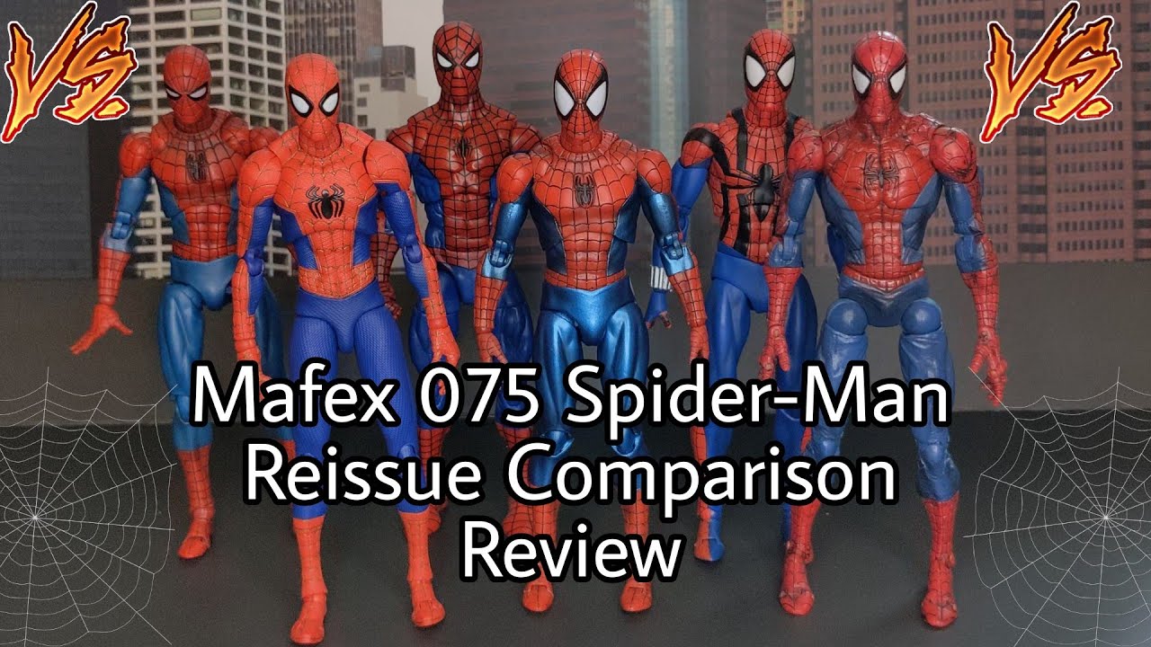 Mafex 075 Spider-Man Reissue 6 inch Action Figure Comparison Review ...