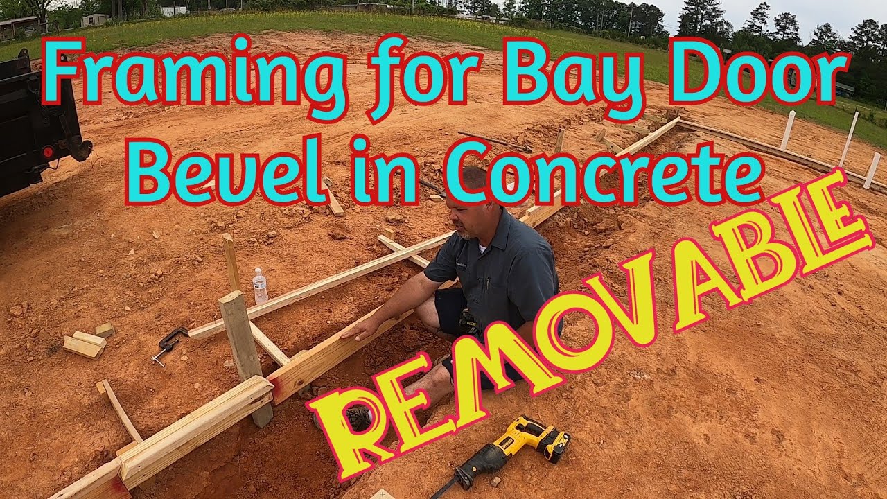 Framing the form boards for a beveled ramp in the concrete - YouTube