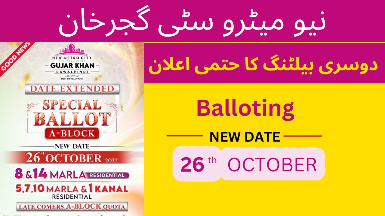 New Metro City | 2nd Balloting | News update | Dawood Enterprises - YouTube