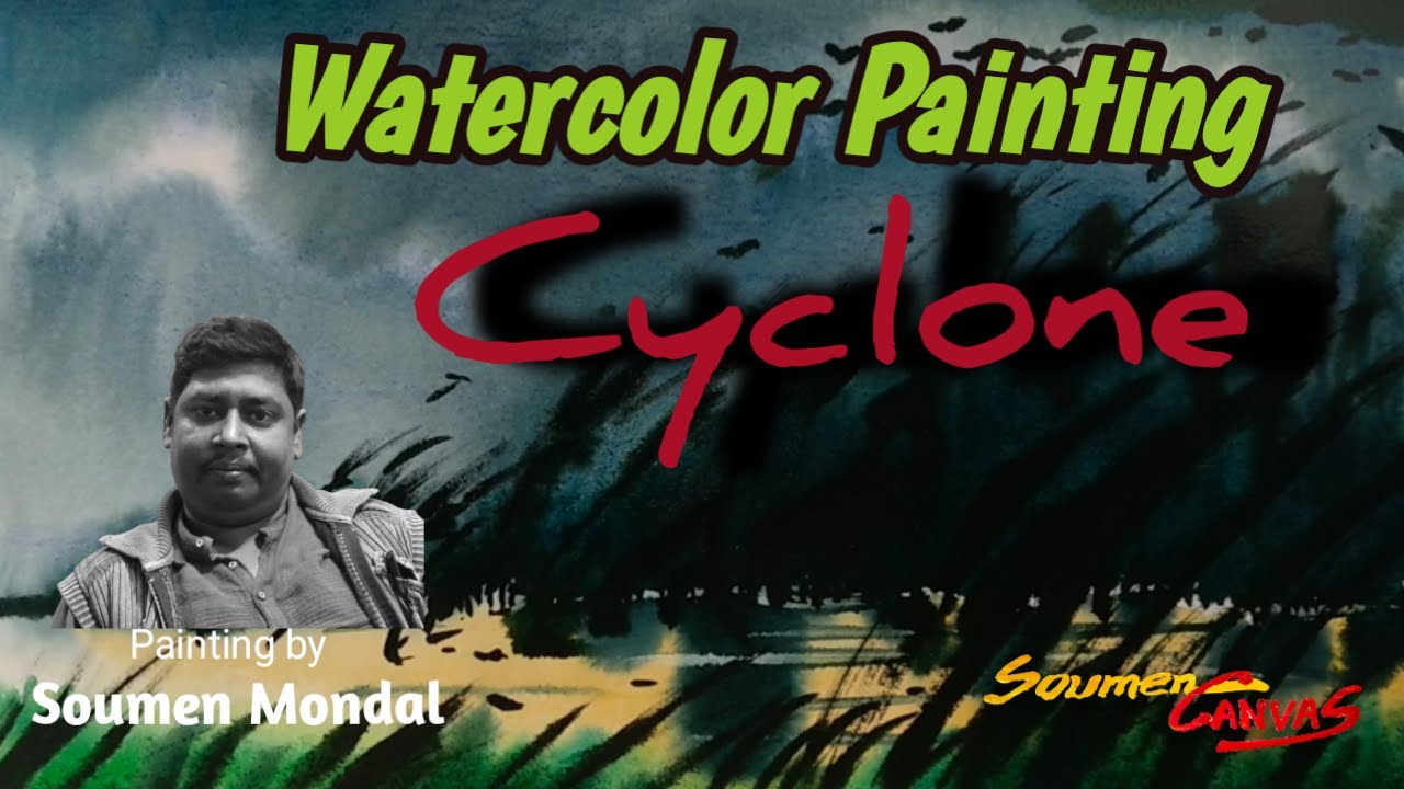 watercolor painting cyclone - YouTube