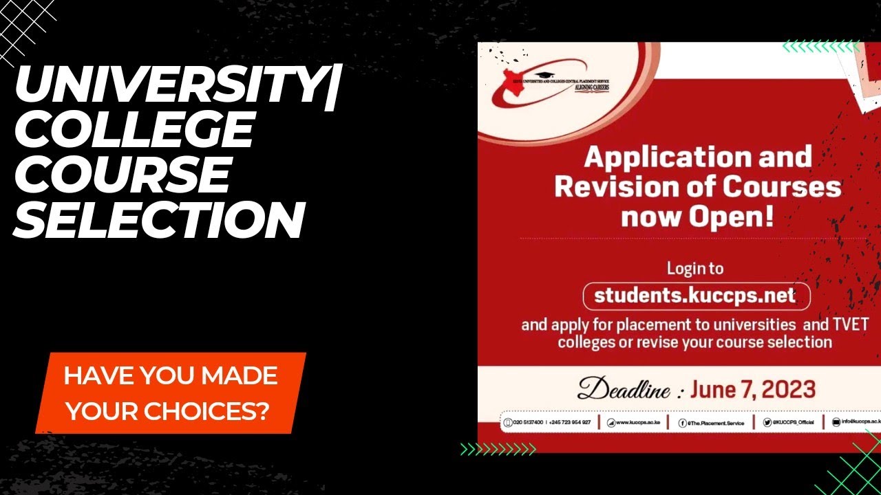 KUCCPS|University|College Course Process|Careers - YouTube