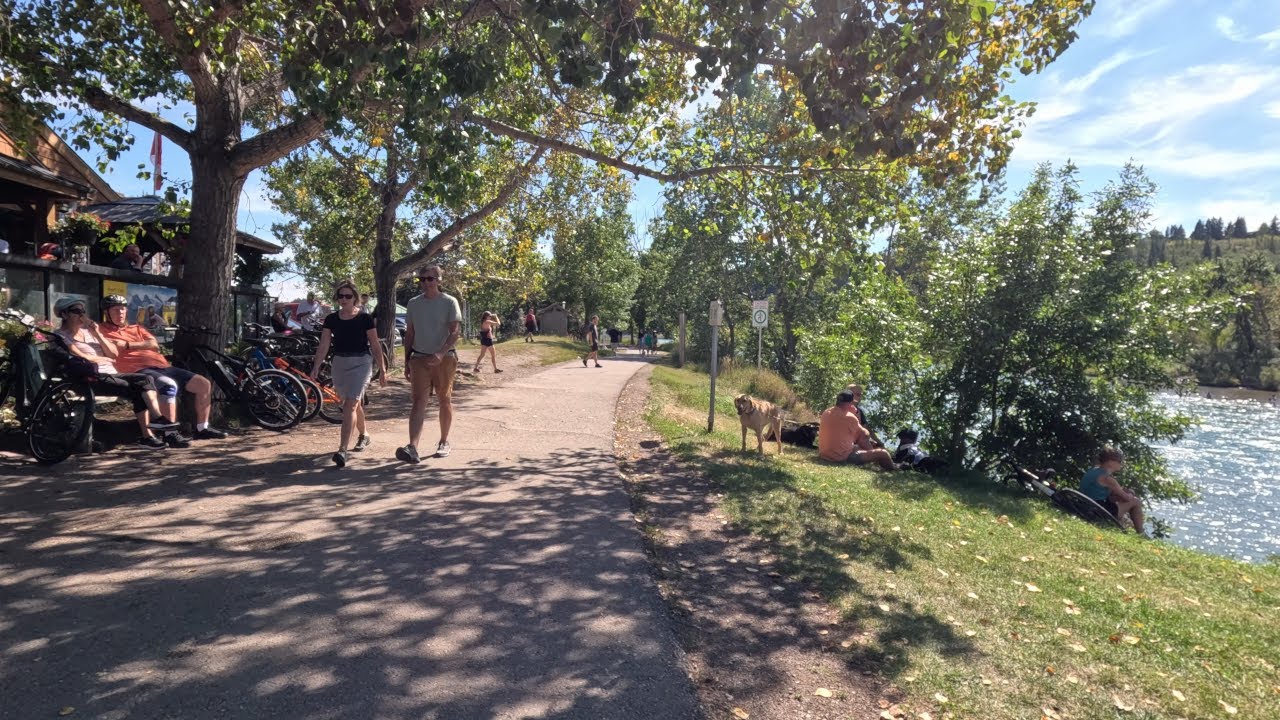 Bow River, Edworthy Park, Calgary AB, Canada, Walking Tour, 4K 60fps, 1 ...