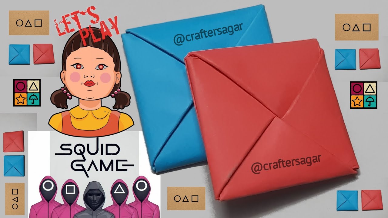 Squid Game || How to Make Ddakji || DIY Squid Game Flip Paper Card ...