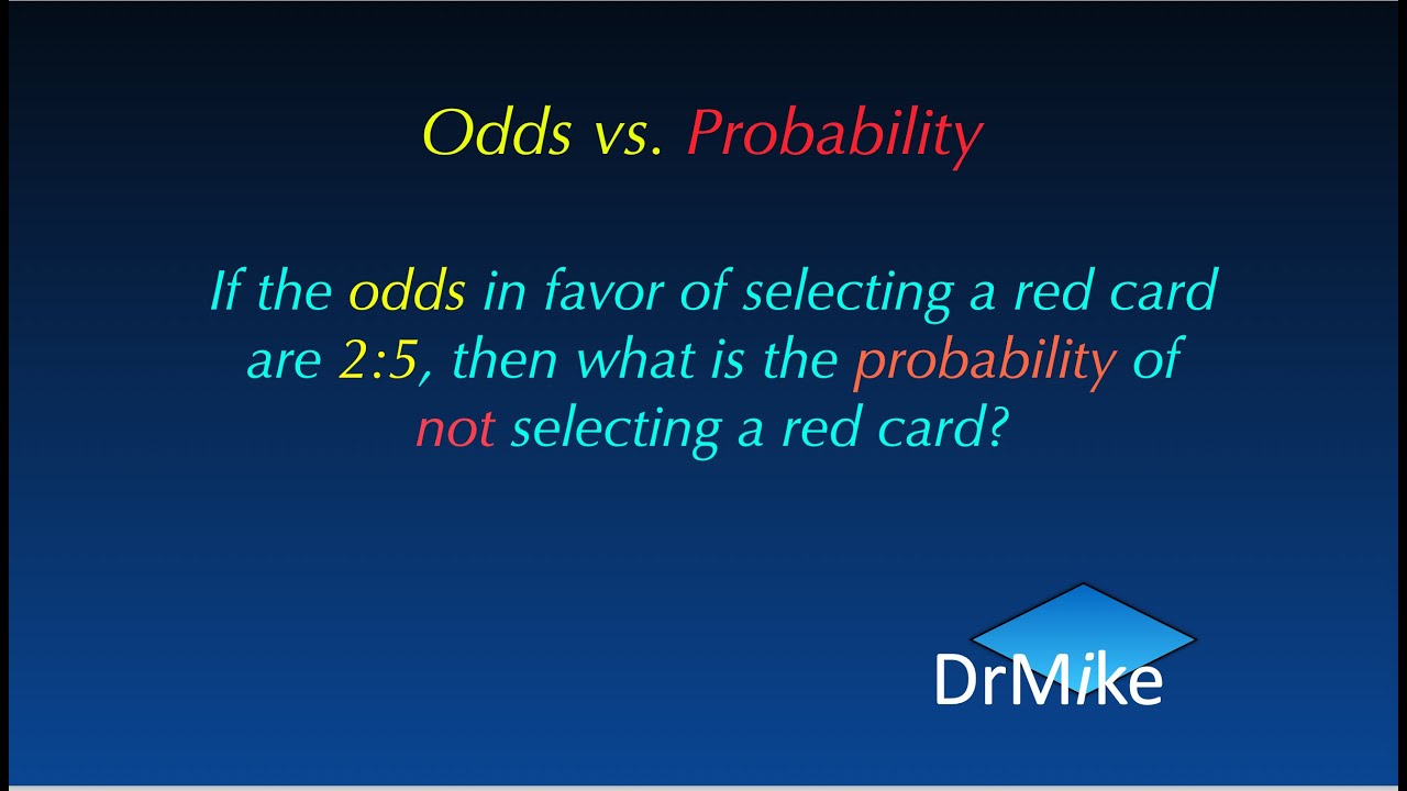 Odds vs Probability - YouTube
